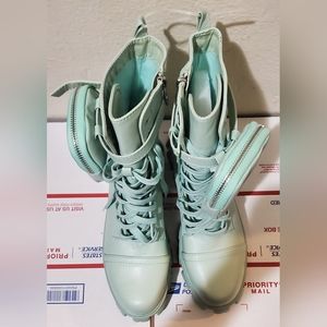 Cape Robbin | Shoes | Cape Robbin Monalisa Mint Green Pocket Combat ...